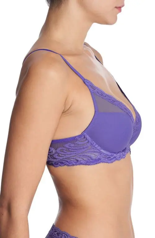 Natori Feathers Plunge T-shirt Basics Bra - Blue Lavender