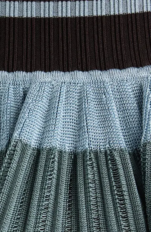 Alaïa Stripe Crinoline Fit & Flare Sweater Dress