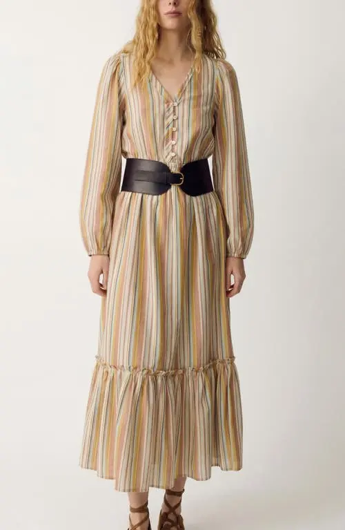 PER UNA BY M&S Stripe Long Sleeve Maxi Dress