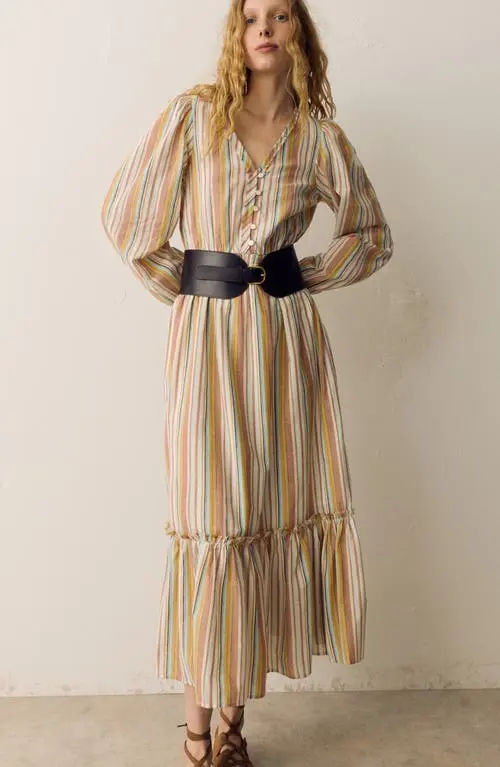 PER UNA BY M&S Stripe Long Sleeve Maxi Dress