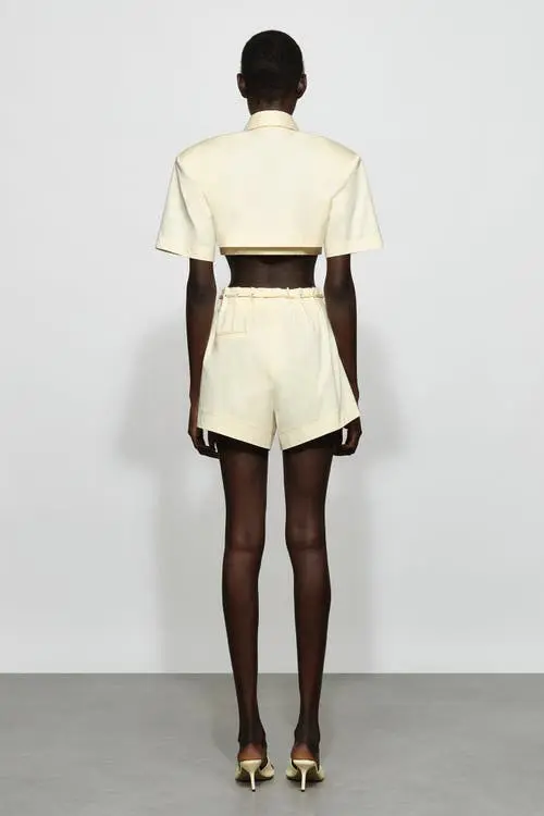 ET OCHS Calvin Cropped Shirt With Built-in Bralette