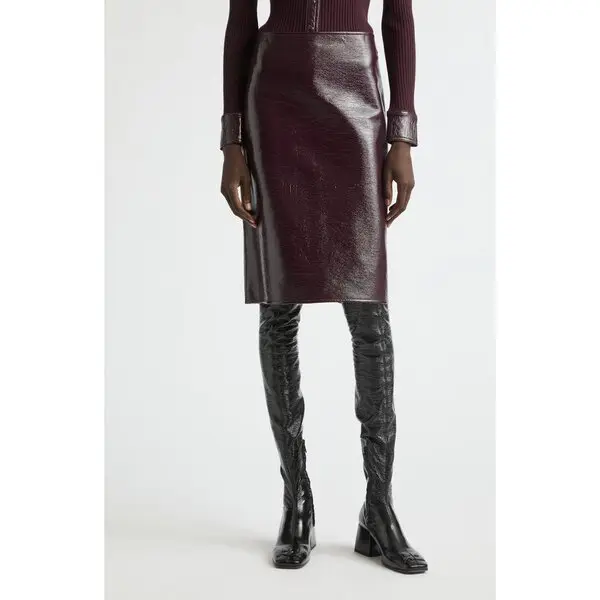 COURREGES Vinyl Skirt - Burnt Red
