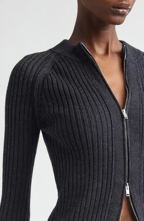 Isabel Marant Étoile Vice Merino Wool Blend Zip Cardigan