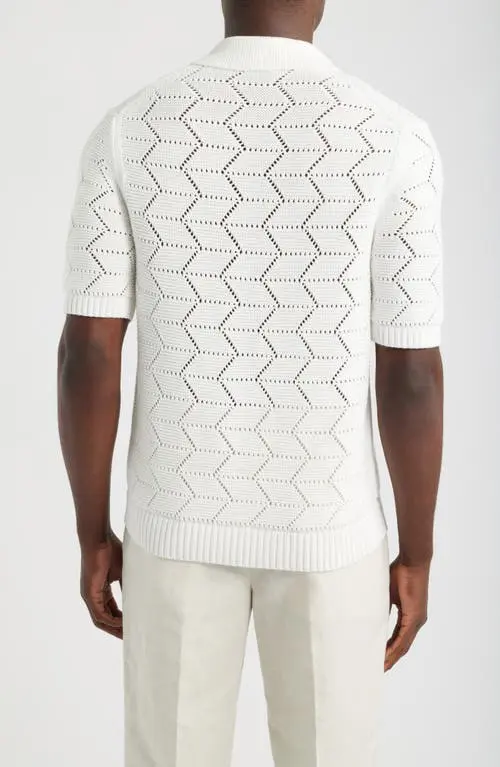 REISS Dalkeith Open Knit Camp Shirt