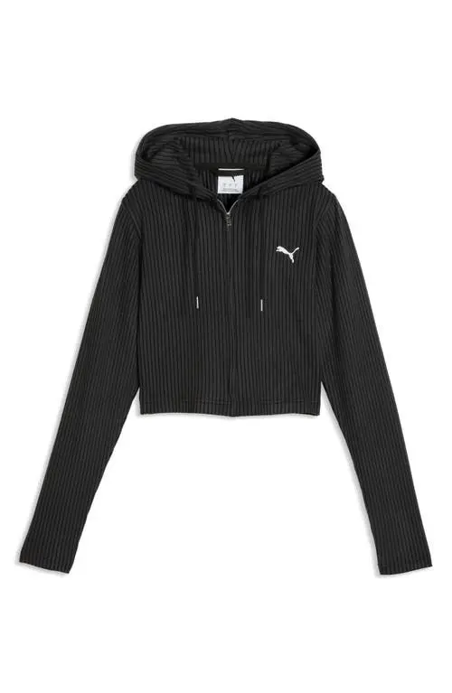 PUMA Essentials Ribbed Full Zip Hoodie