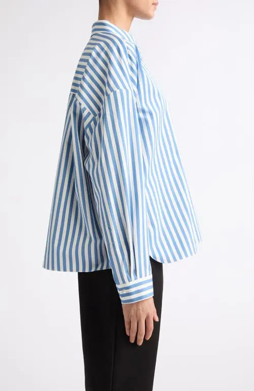 Partow Loren Stripe Cotton Button-up Shirt