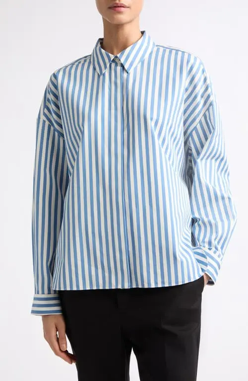Partow Loren Stripe Cotton Button-up Shirt