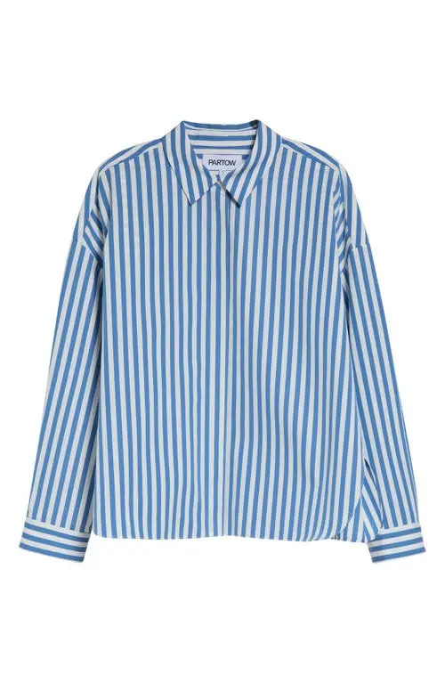 Partow Loren Stripe Cotton Button-up Shirt