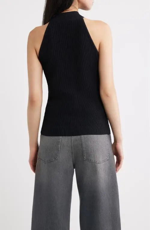DL1961 Ribbed Mock Neck Sleeveless Top