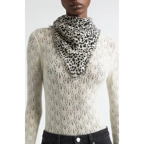 Isabel Marant Étoile Alecia Print Fringed Wool & Cashmere Scarf
