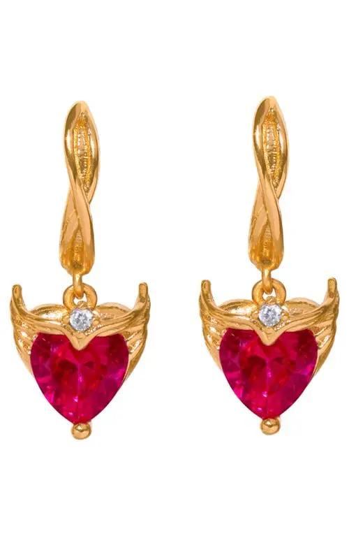 GIRLS CREW Marvel Scarlet Witch Heart Drop Earrings - Gold