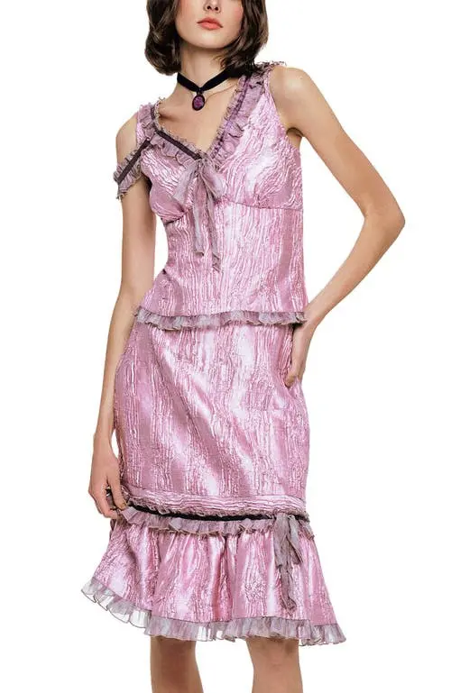 Anna Sui Crushed Satin Bow Top