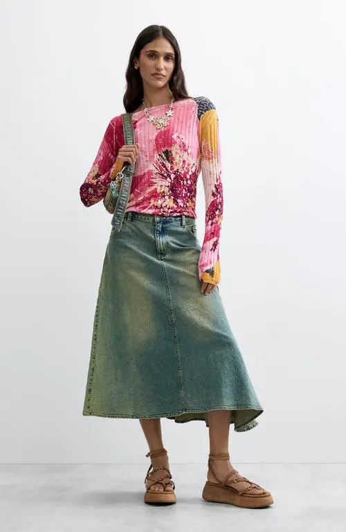 Desigual Print Boat Neck Sweater