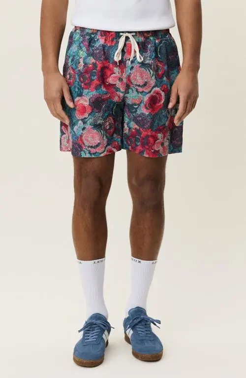 LES DEUX Bouquet Floral Jacquard Swim Trunks