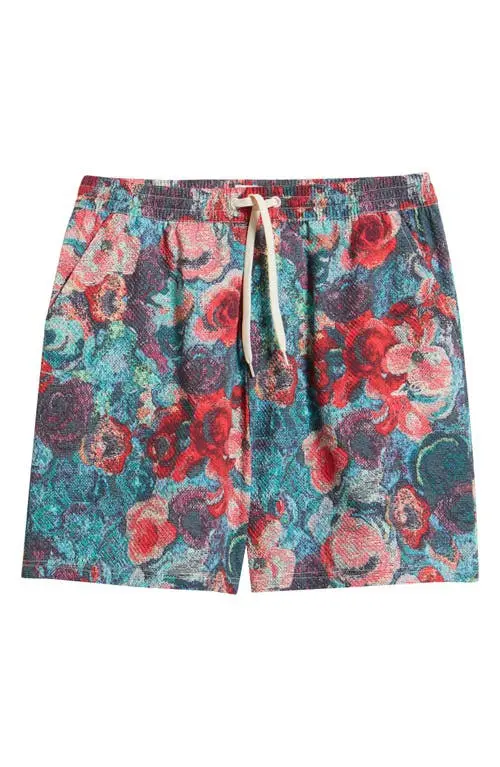 LES DEUX Bouquet Floral Jacquard Swim Trunks