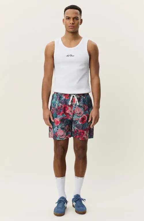 LES DEUX Bouquet Floral Jacquard Swim Trunks