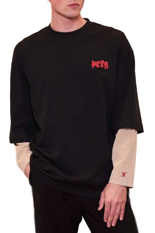 PCFG Daydreamers Printed T Shirt With Acid Wash Sleeves