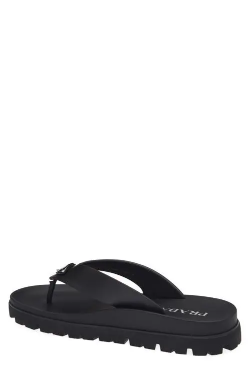 Prada Lug Sole Flip Flops - Nero