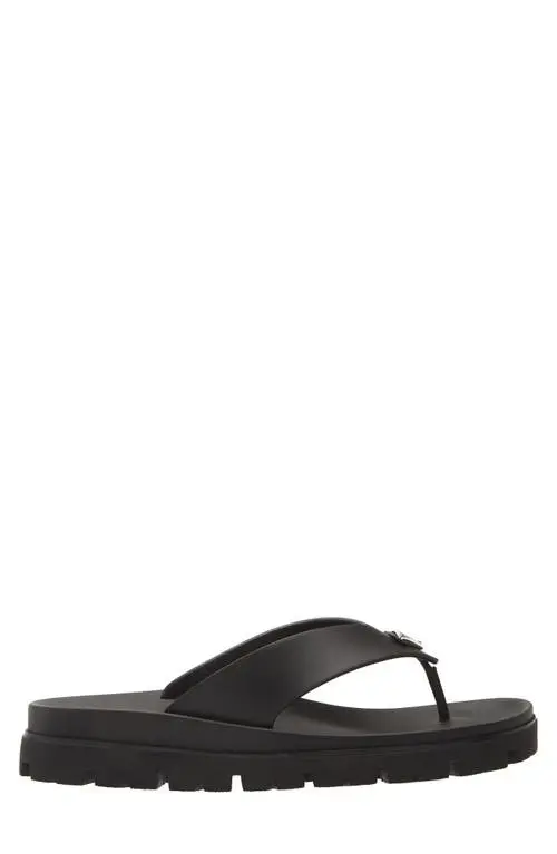 Prada Lug Sole Flip Flops - Nero