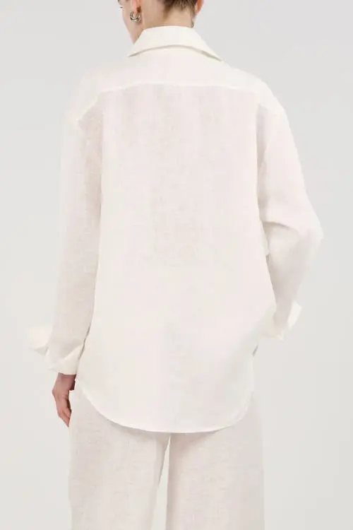 NOCTURNE Oversized Linen Button Up Shirt