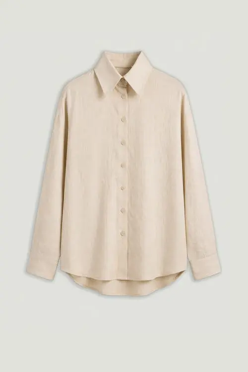 NOCTURNE Oversized Linen Button Up Shirt