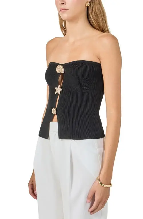 Endless Rose Seashell Trim Knit Tube Top