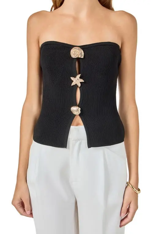Endless Rose Seashell Trim Knit Tube Top