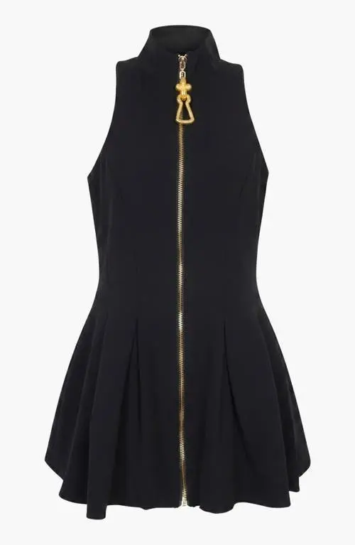 MODENAIRE High Neck Zip Mini Dress