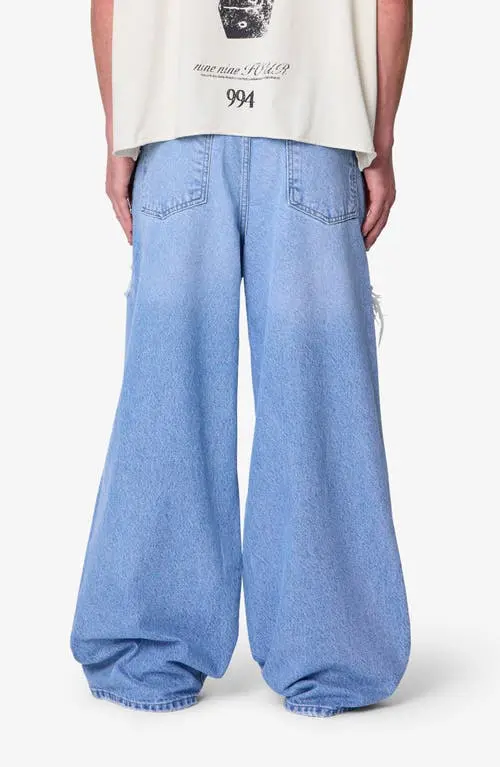 Mnml Thermal Patch Relaxed Wide Leg Ripped Jeans