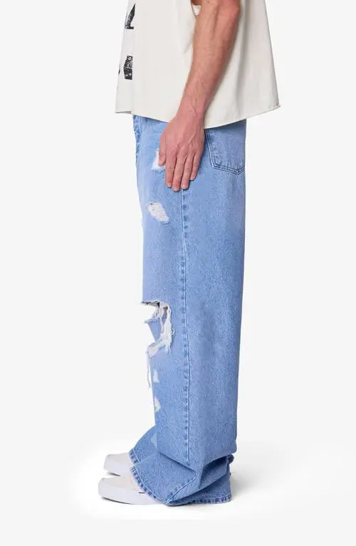 Mnml Thermal Patch Relaxed Wide Leg Ripped Jeans