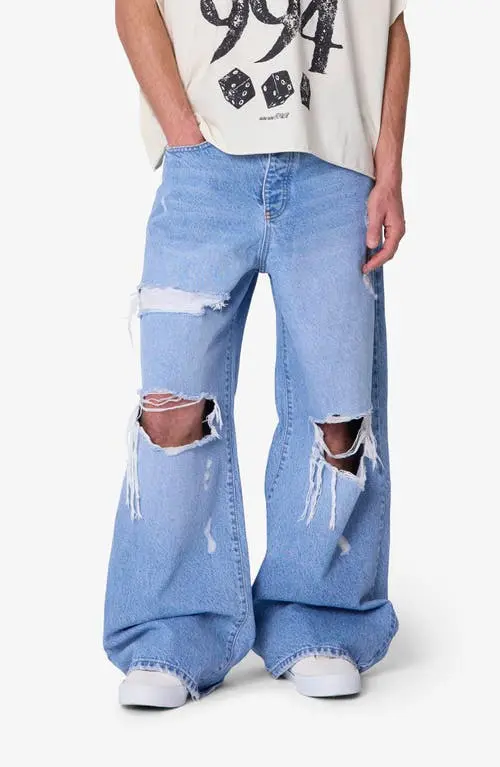 Mnml Thermal Patch Relaxed Wide Leg Ripped Jeans