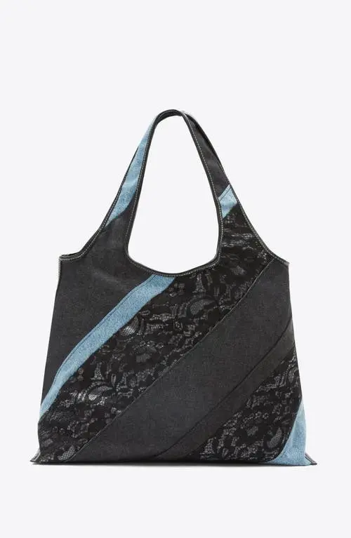 3.1 Phillip Lim Lace Patchwork Denim Market Tote