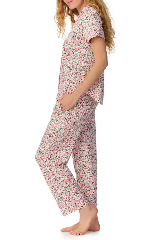 Kate Spade New York Piped Jersey Pajamas - Wht/ditsy