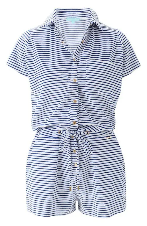 Melissa Odabash Cheryl Striped Lounge Romper