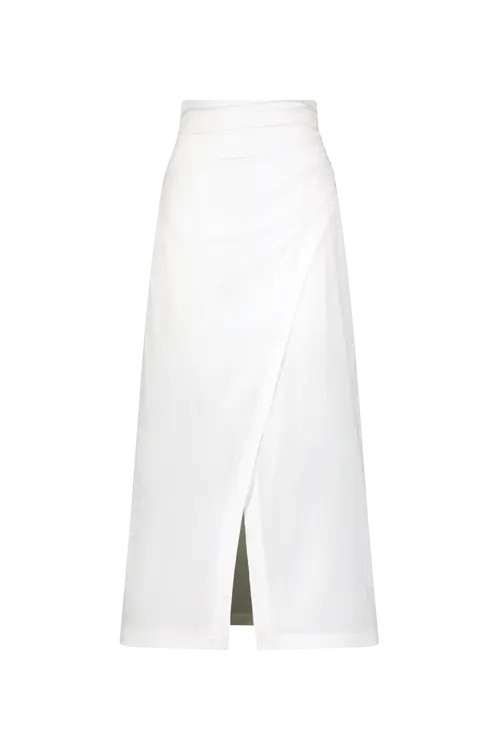 Lela Rose Cotton Poplin Wrap Skirt
