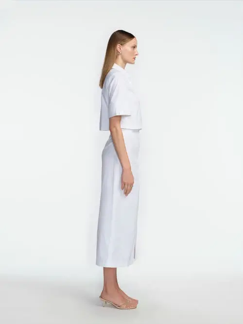 Lela Rose Cotton Poplin Wrap Skirt