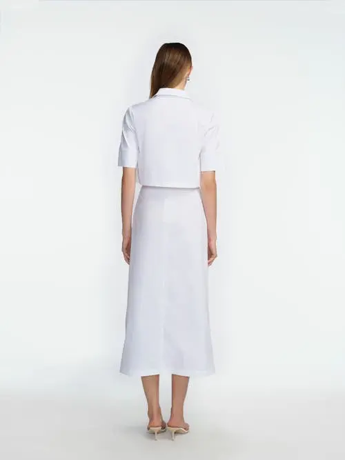 Lela Rose Cotton Poplin Wrap Skirt