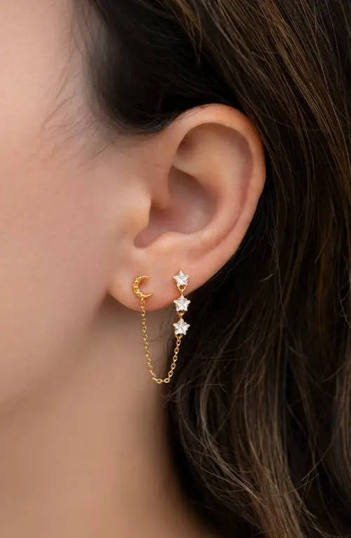 GIRLS CREW Lunar Link Double Stud Earring - Gold