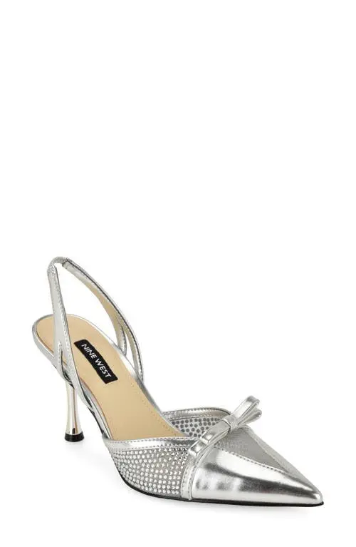 Nine West Padell Pointed Toe Slingback Pump - Silver