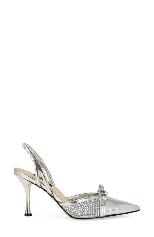 Nine West Padell Pointed Toe Slingback Pump - Silver