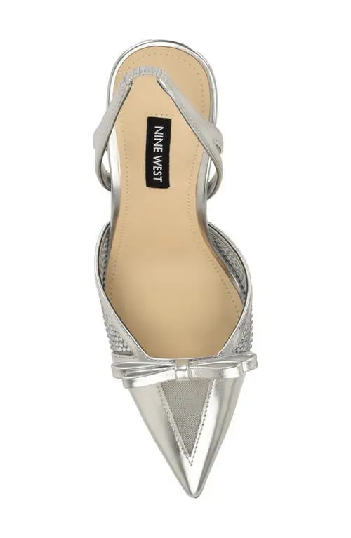 Nine West Padell Pointed Toe Slingback Pump - Silver