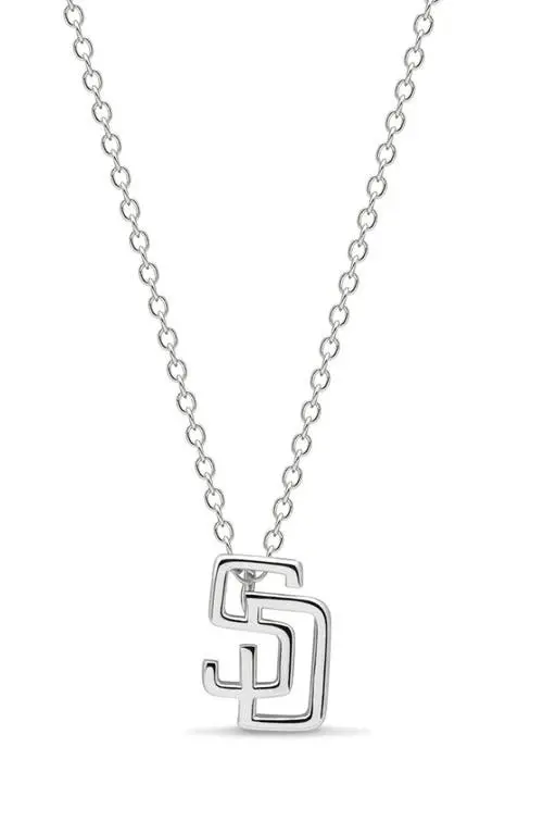 LUV AJ X The Mlb San Diego Padres Logo Charm Necklace - Silver