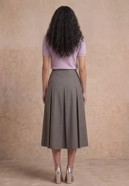 JESSICA LONDON Pleated A-line Skirt