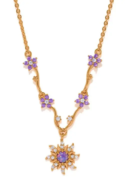 GIRLS CREW Disney Tangled Cubic Zirconia Pendant Necklace - Gold