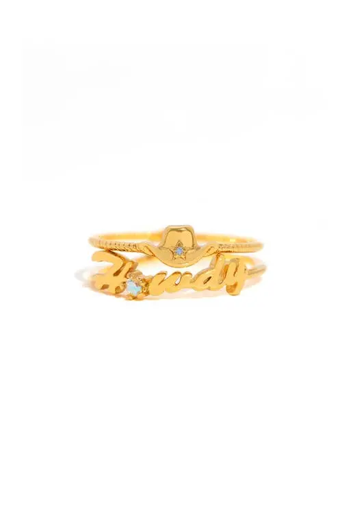 GIRLS CREW Howdy" Cowboy Hat Ring Set - Gold