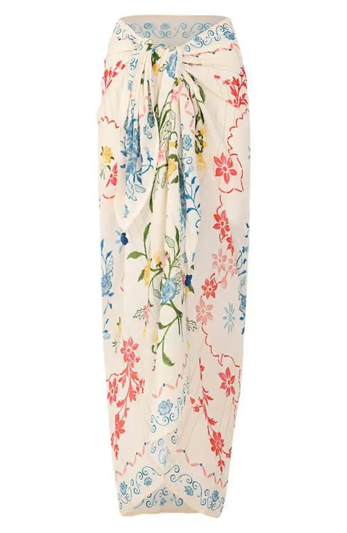 Agua Bendita Marine Bleu Floral Pareo Cover-up