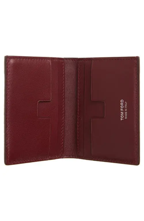 TOM FORD Lizard Embossed T-line Folding Card Holder
