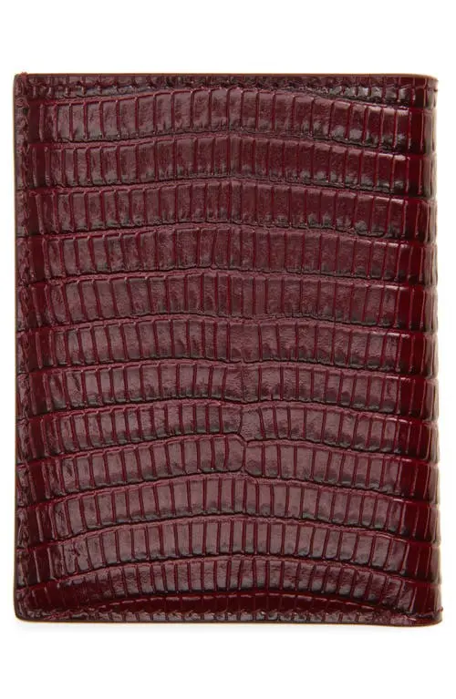 TOM FORD Lizard Embossed T-line Folding Card Holder