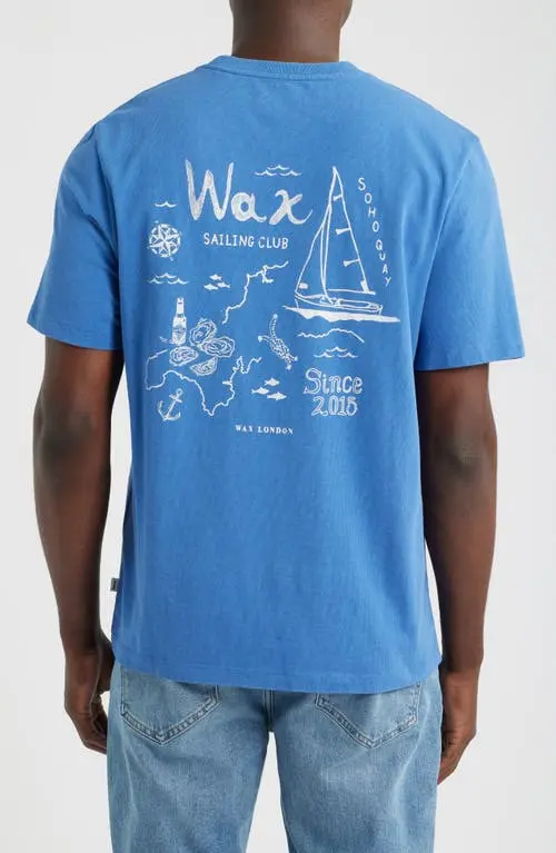 WAX LONDON Dean Sailing Map Graphic Cotton T-shirt