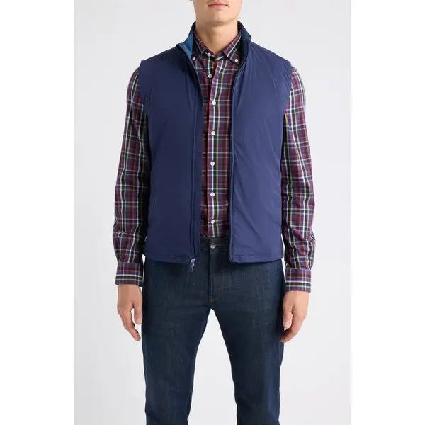 Johnnie-o Flex Zip Front Stretch Vest - Navy